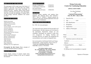 Brochure for android programming workshop | PPT