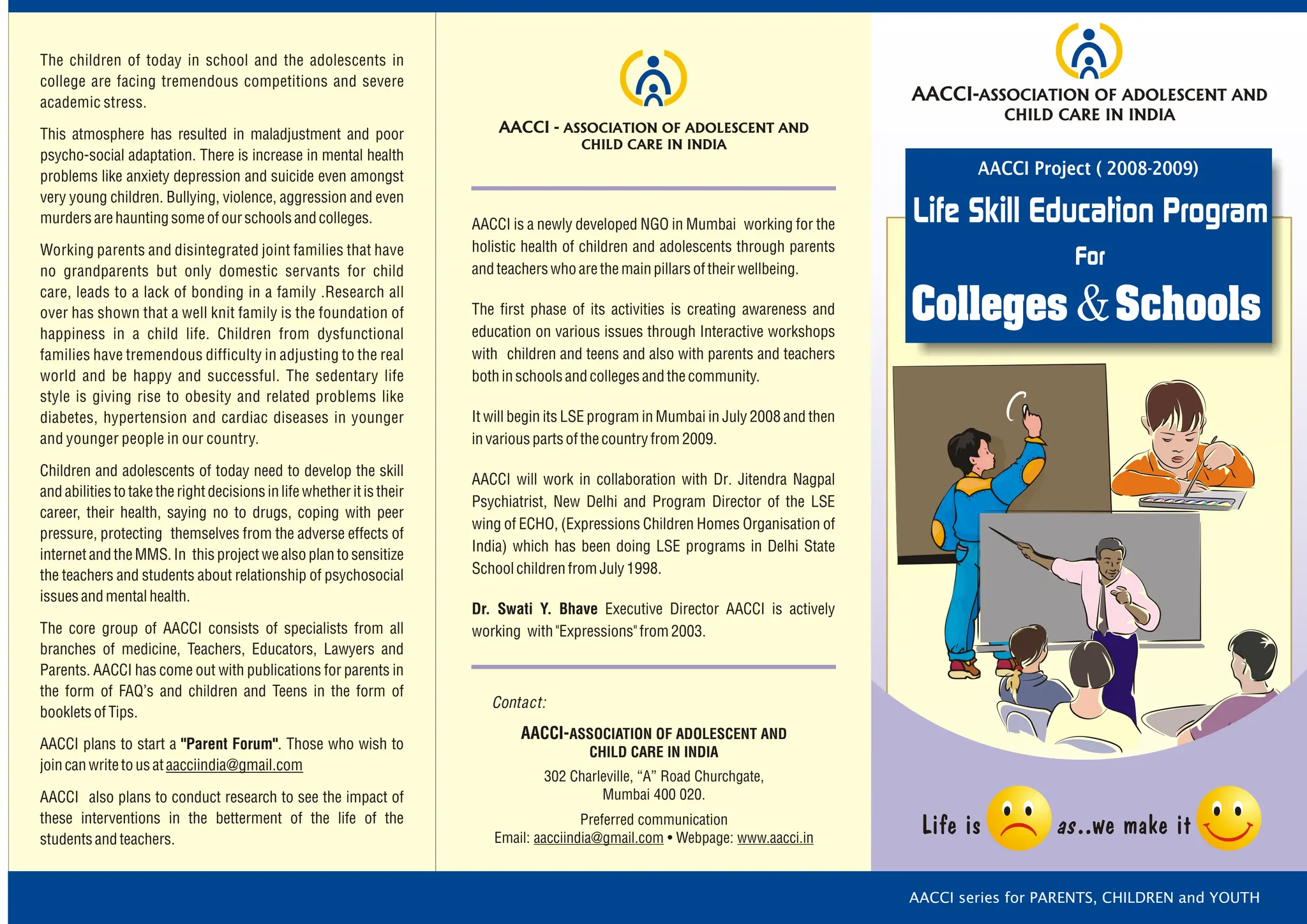 Brochure for lifeskills training for students | PDF