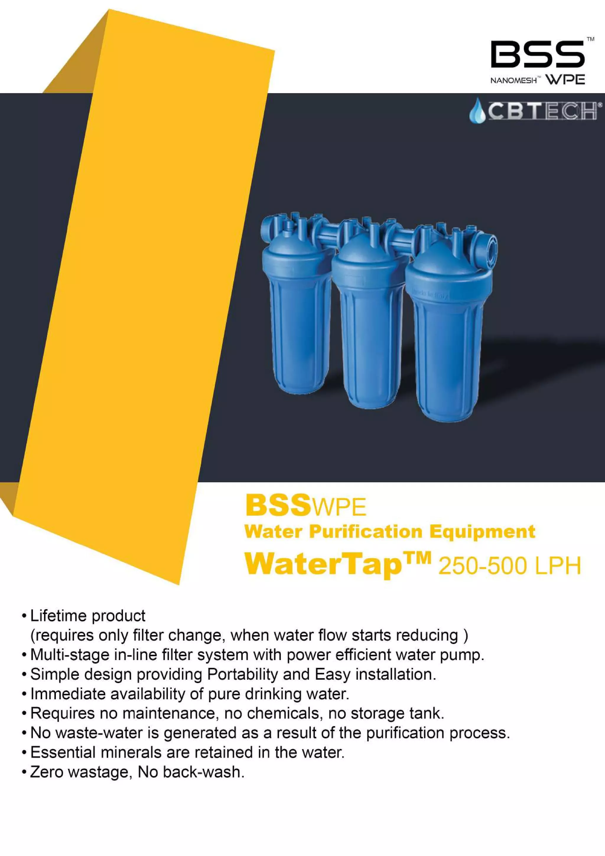 BSS NanoMesh WPE (Water Purification Equipment ) | PDF
