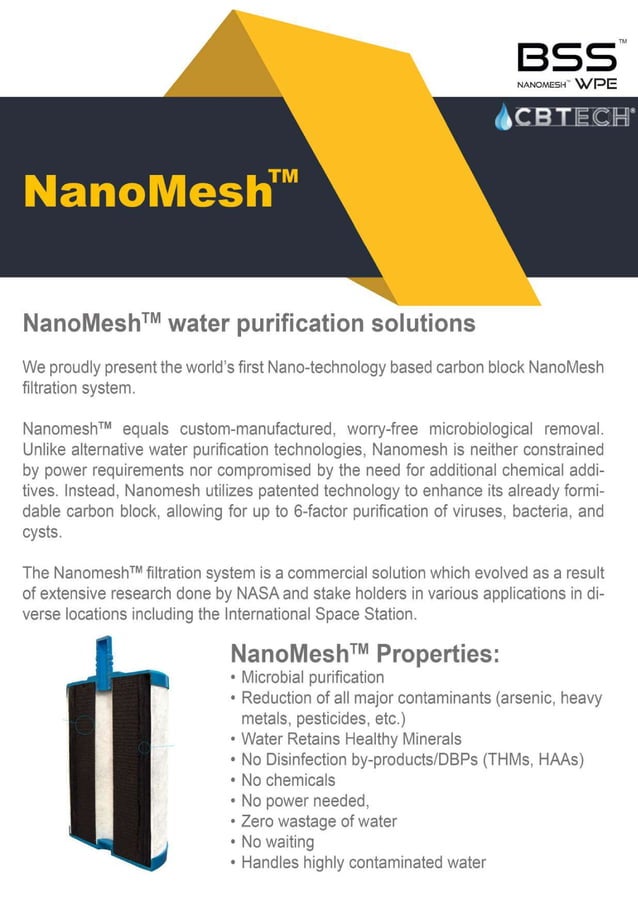 BSS NanoMesh WPE (Water Purification Equipment ) | PDF