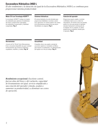Catalogo Excavadora Hidraulica - 345DL CAT (español) | PDF