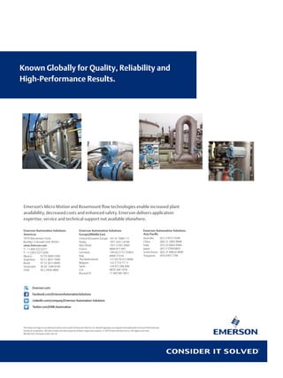 Brochure emerson-flow-density-measurement-micro-motion-en-64622 | PDF