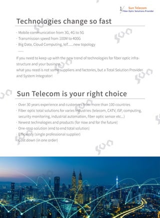 Brochure -fiber optic solutions in telecommunications | PDF