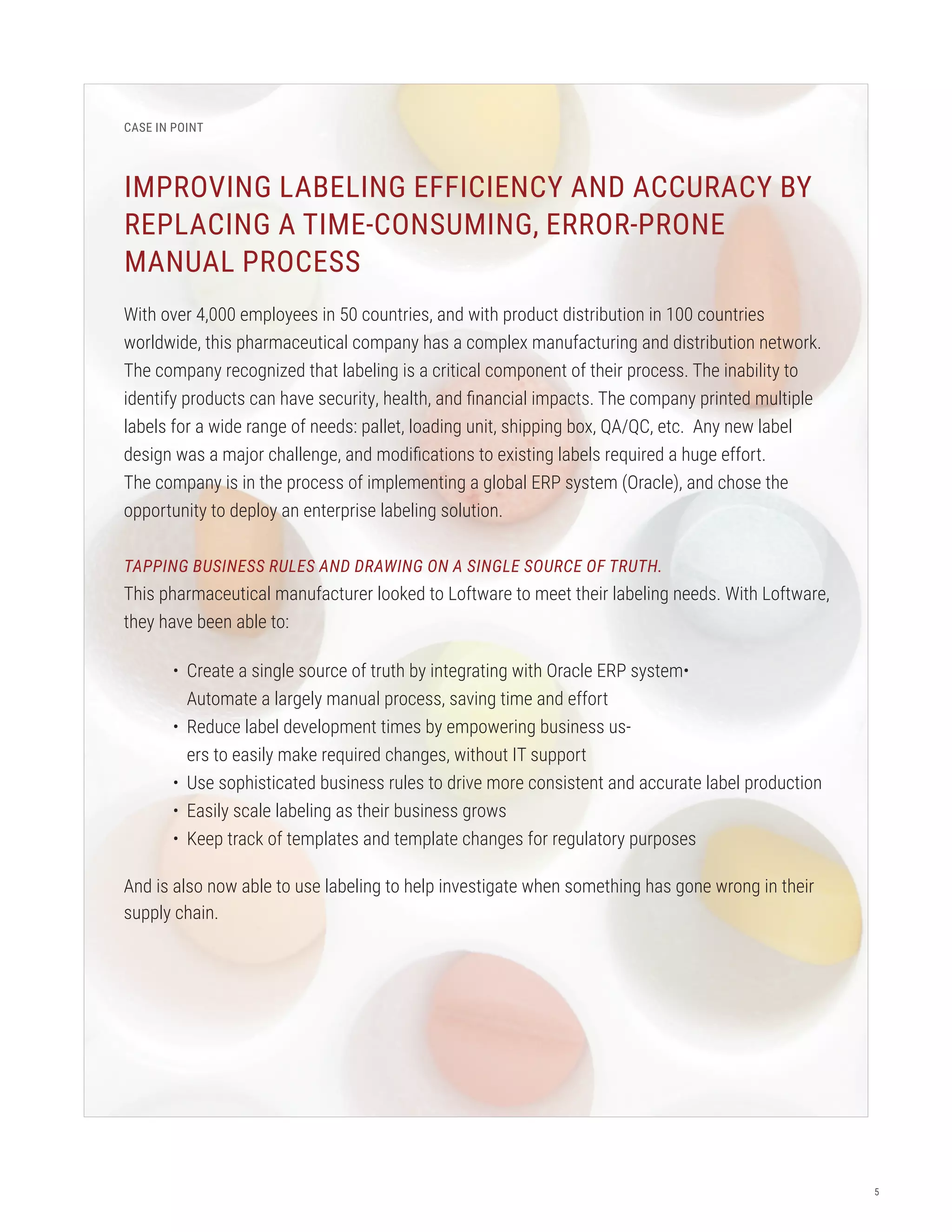 Enterprise Labeling for the Pharmaceutical Industry | PDF