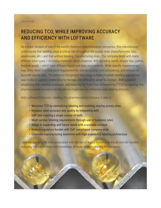 Enterprise Labeling for the Pharmaceutical Industry | PDF