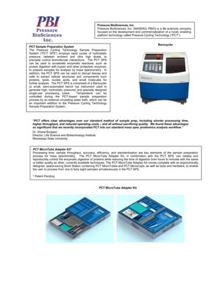 PCT MicroTube Adapter Kit for Pressure-Enhanced Enzymatic Proteolysis | PDF