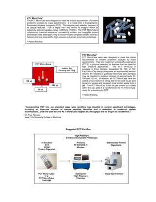PCT MicroTube Adapter Kit for Pressure-Enhanced Enzymatic Proteolysis | PDF