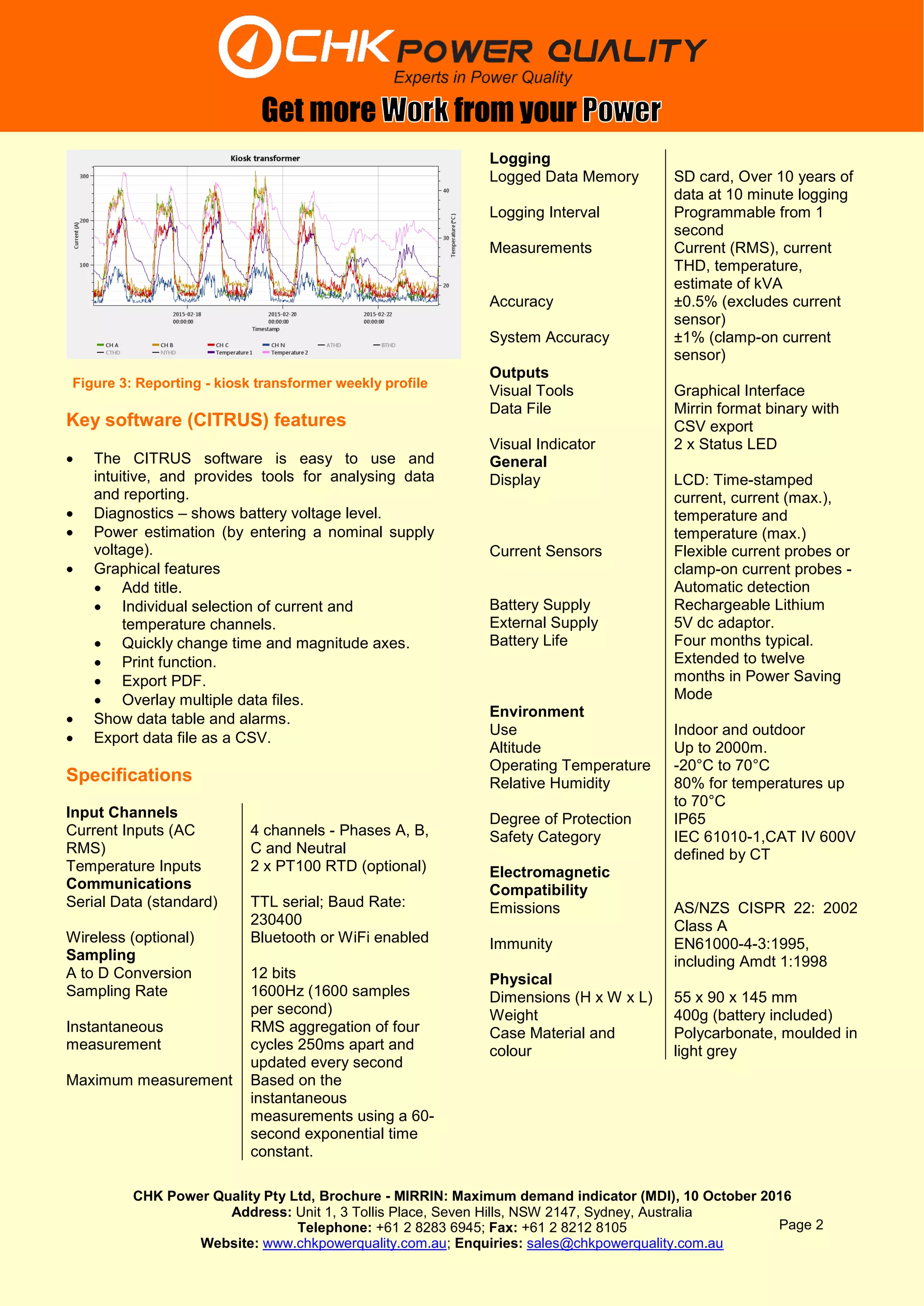 Brochure - Maximum demand indicator using Mirrin | PDF