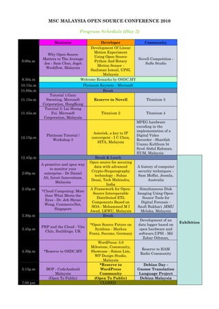 Brochure MSC Malaysia Open Source Conference 2010 (MSC MOSC2010) | PDF