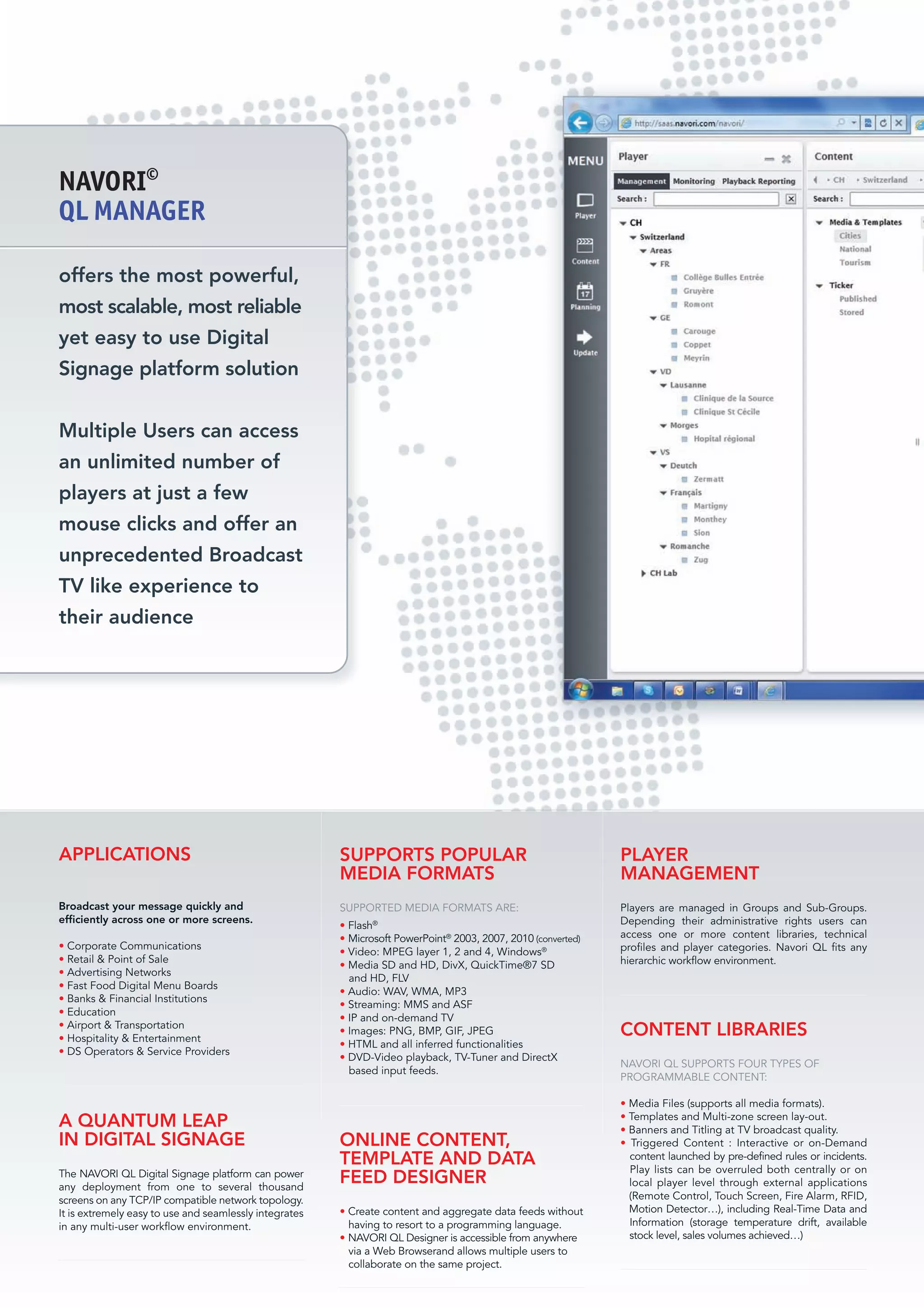 Brochure NAVORI QL Manager | PDF
