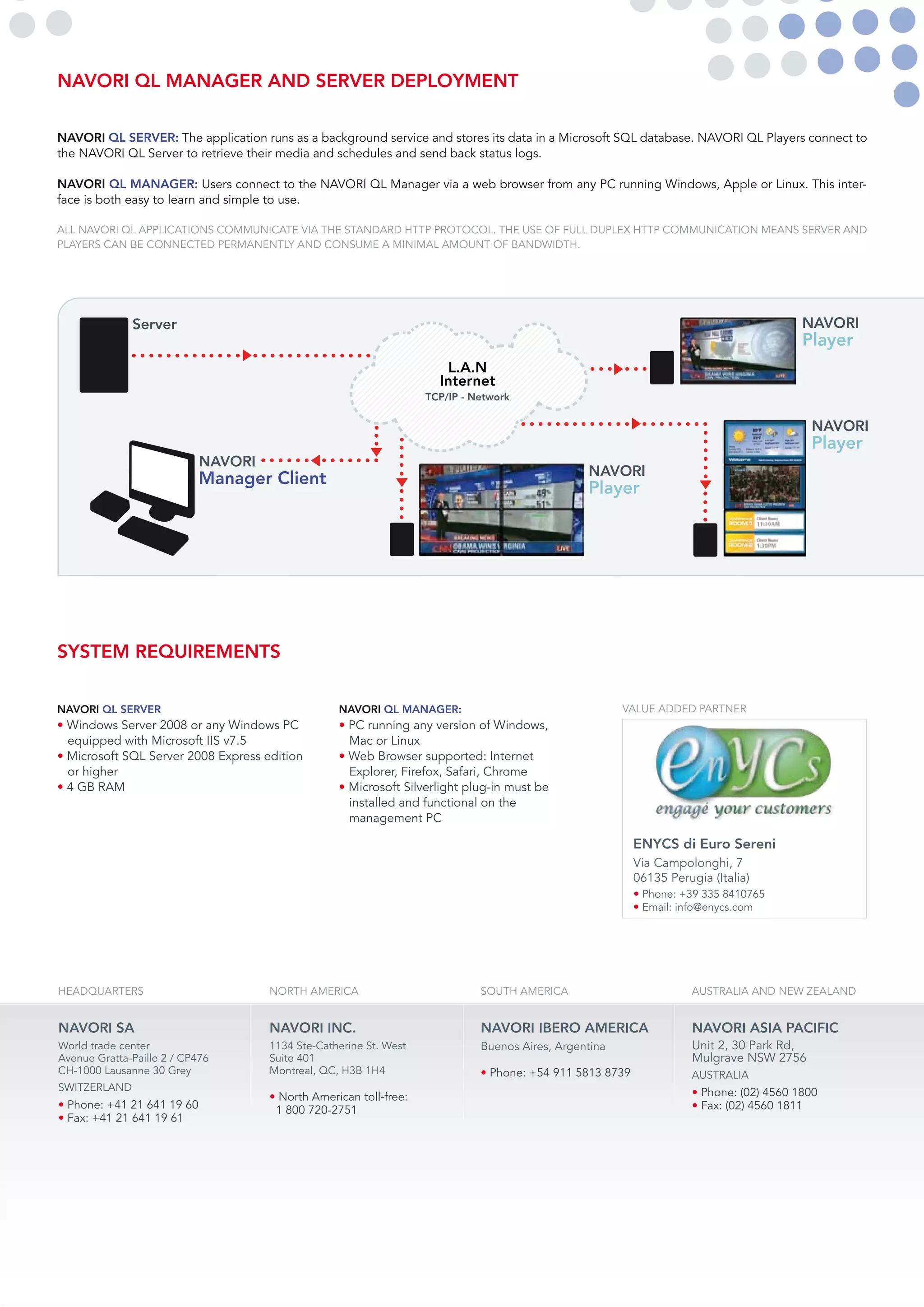 Brochure NAVORI QL Manager | PDF