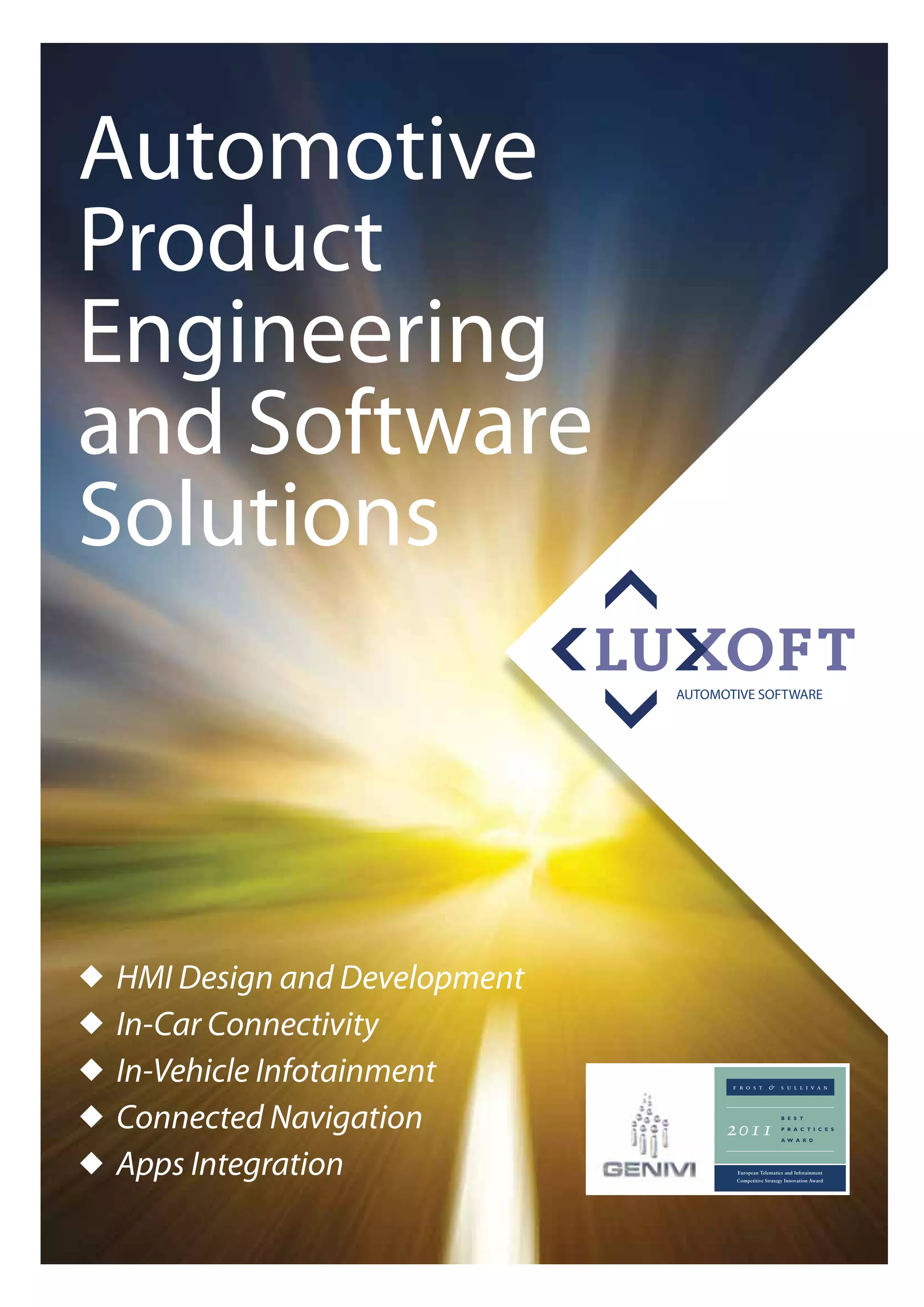 Brochure of luxoft automotive software by luxoft software development | PDF