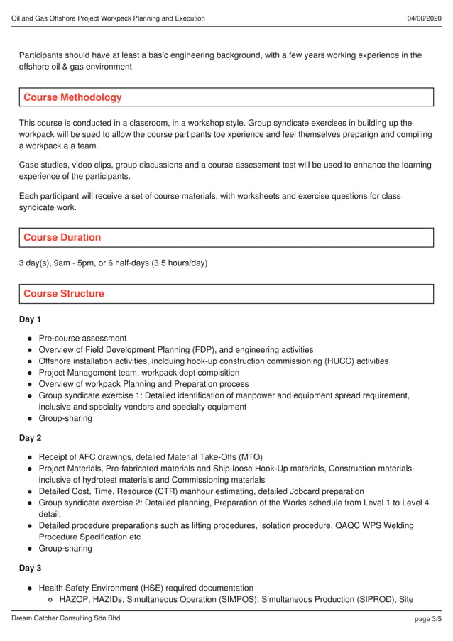 Offshore Hook-up Workpack planning and execution | PDF | Business ...