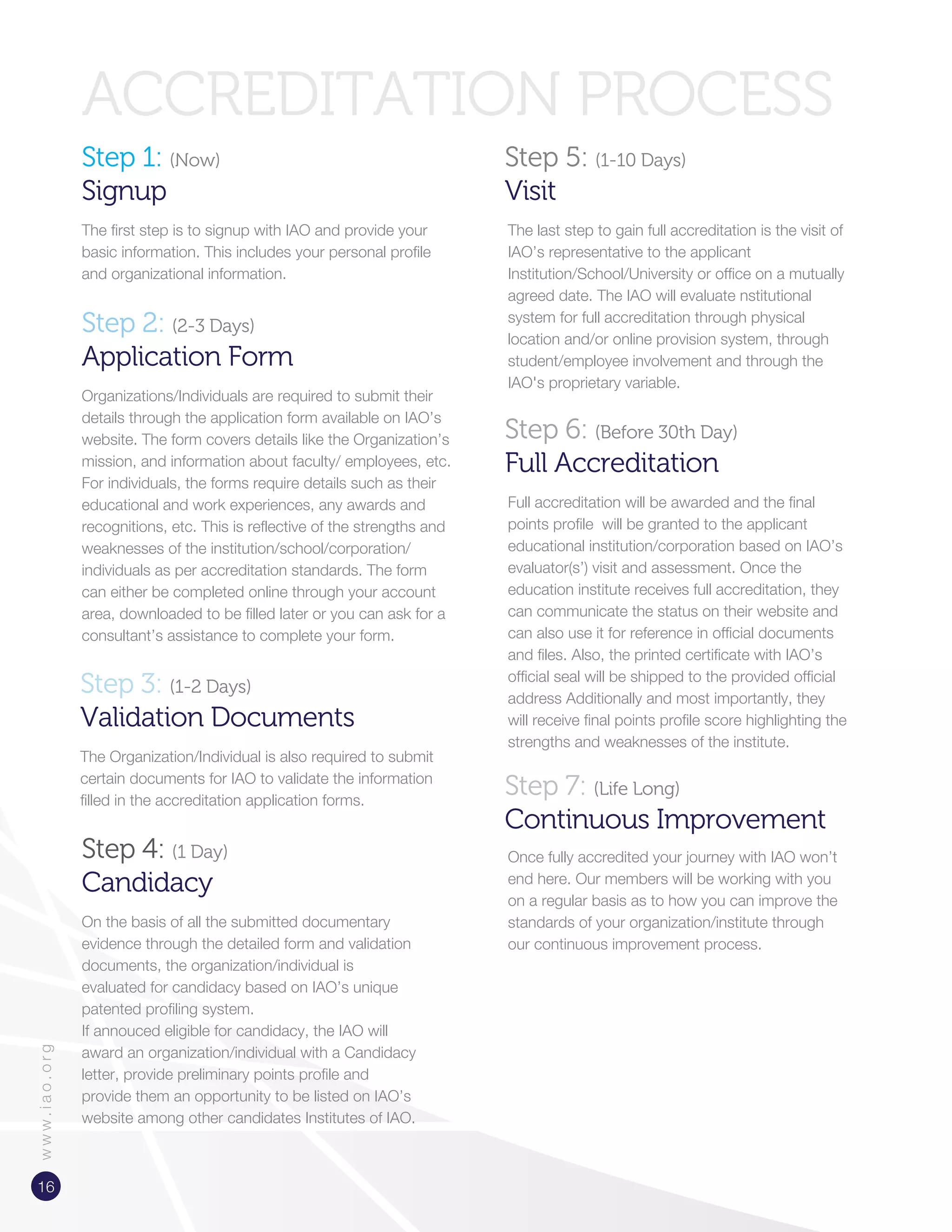 IAO - Benchmarking International Accreditation Standards Globally | PDF