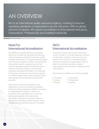IAO - Benchmarking International Accreditation Standards Globally | PDF