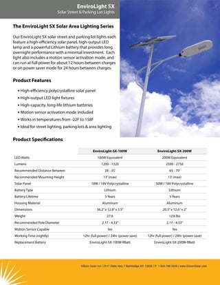 Silicon Solar Brochure - EnviroLight SX Solar Street & Parking Lot ...