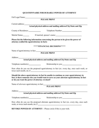 Brochure Powers of Attorney Generally | PDF