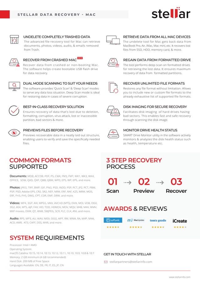 Brochure - Stellar Data Recovery Professional for Mac | PDF