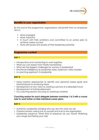 Brochure - womens leadership programme | PDF