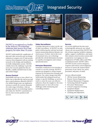 SIGNET Electronic Systems Company Brochure | PDF