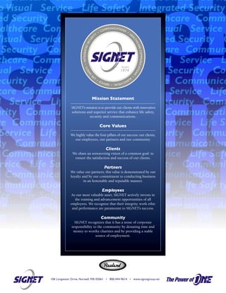 SIGNET Electronic Systems Company Brochure | PDF