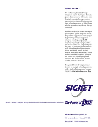 SIGNET Electronic Systems Company Brochure | PDF