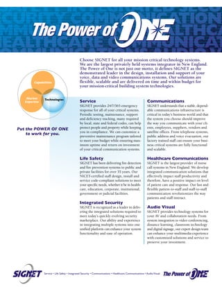 SIGNET Electronic Systems Company Brochure | PDF