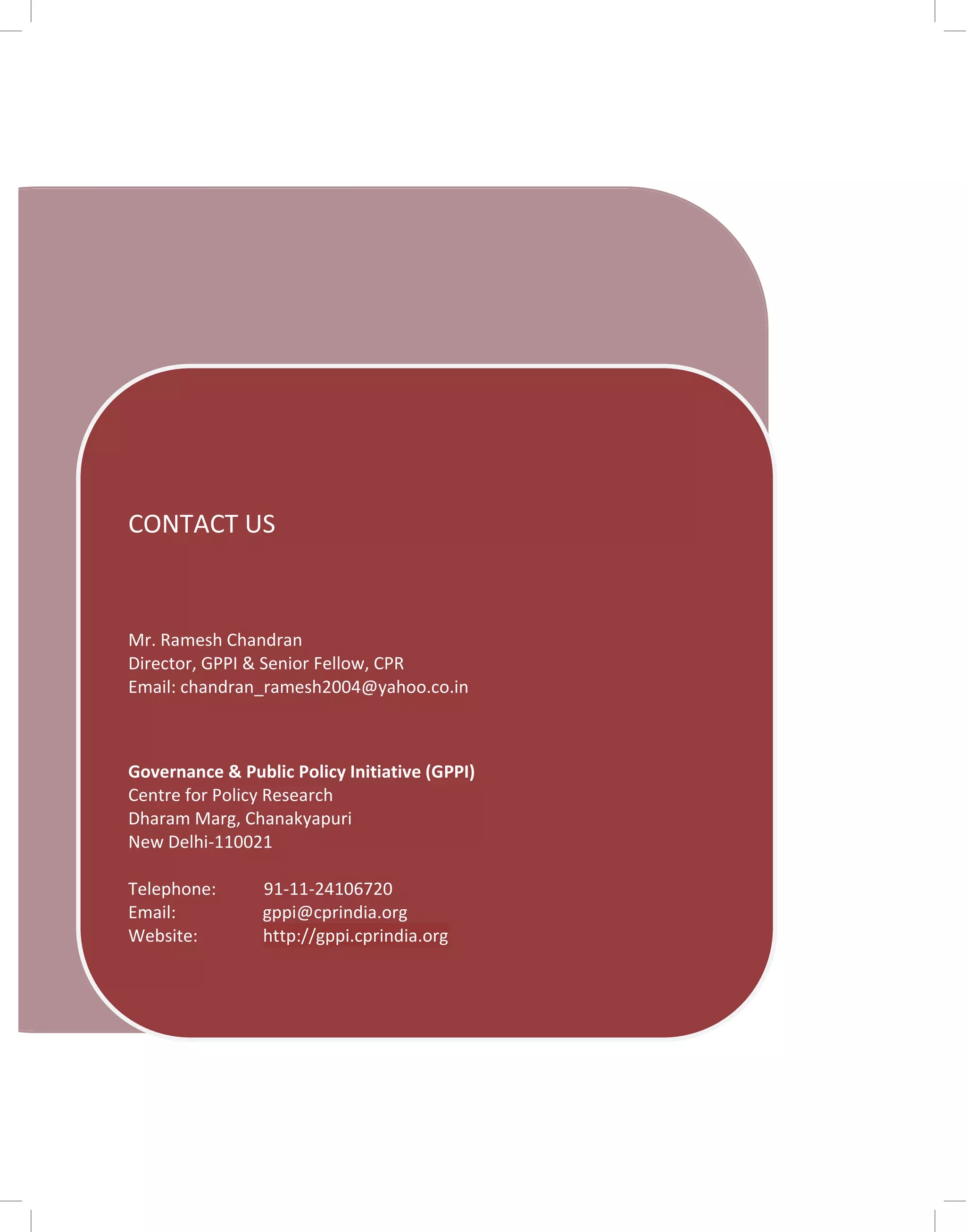 GOVERNANCE & PUBLIC POLICY INITIATIVE | PDF