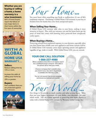 Global Home USA: Home Warranty 1 year | PDF | Home Insurance | Insurance