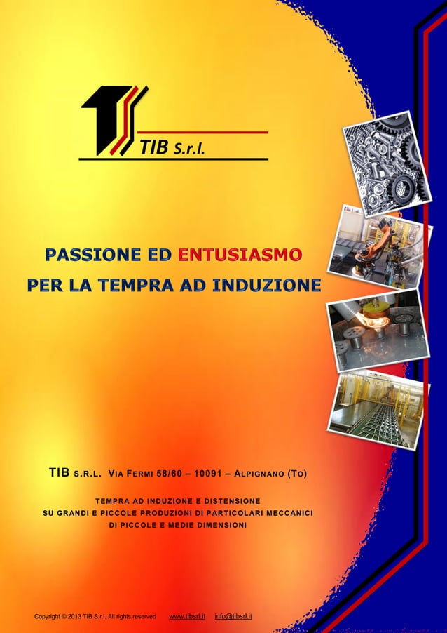 tempra ad induzione, trattamenti termici superficiali, TIB Srl | PDF
