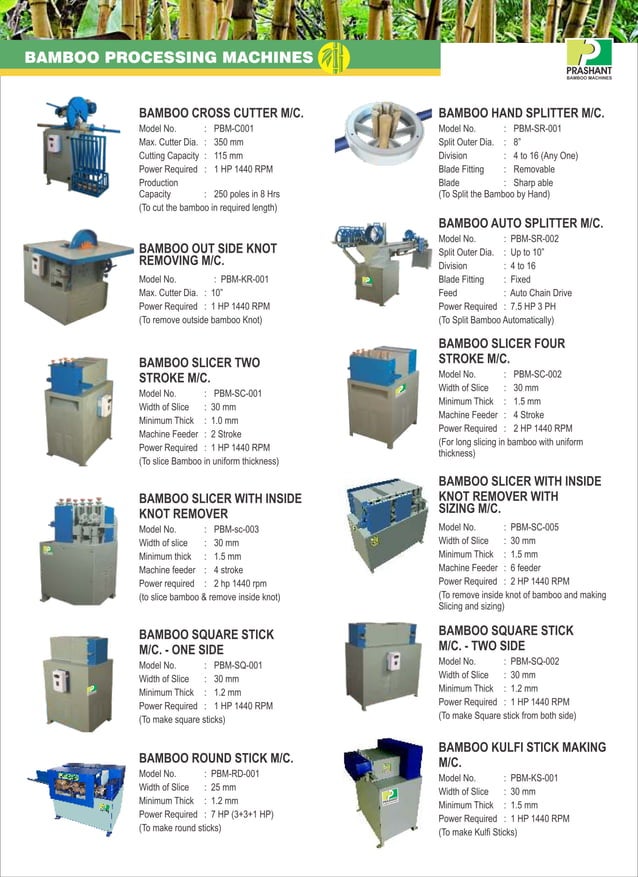 Bamboo Processing Machine By Prashant Bamboo Machines | PDF