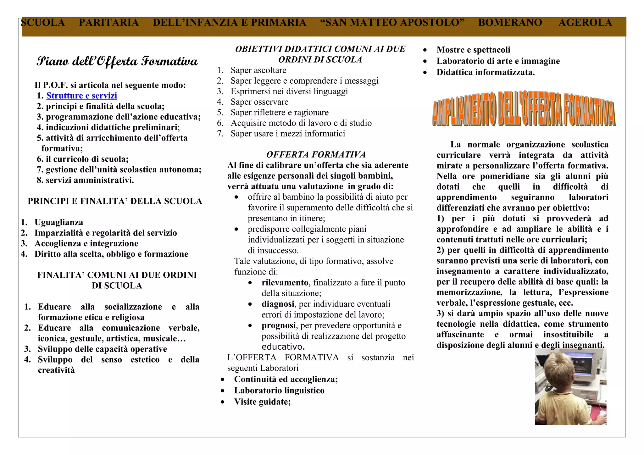 Brochure 2011 Scuola San Matteo Ap. | DOC