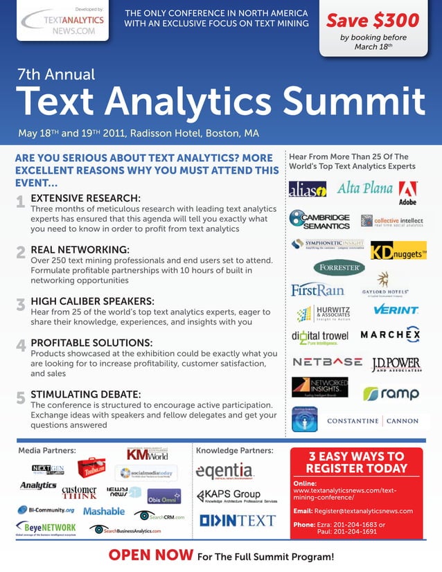 7th Annual Text Analytics Summit | PDF | Business Expos & Conferences ...