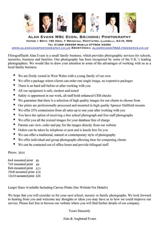 Alan Evans Photography Brochure 2014 | PDF