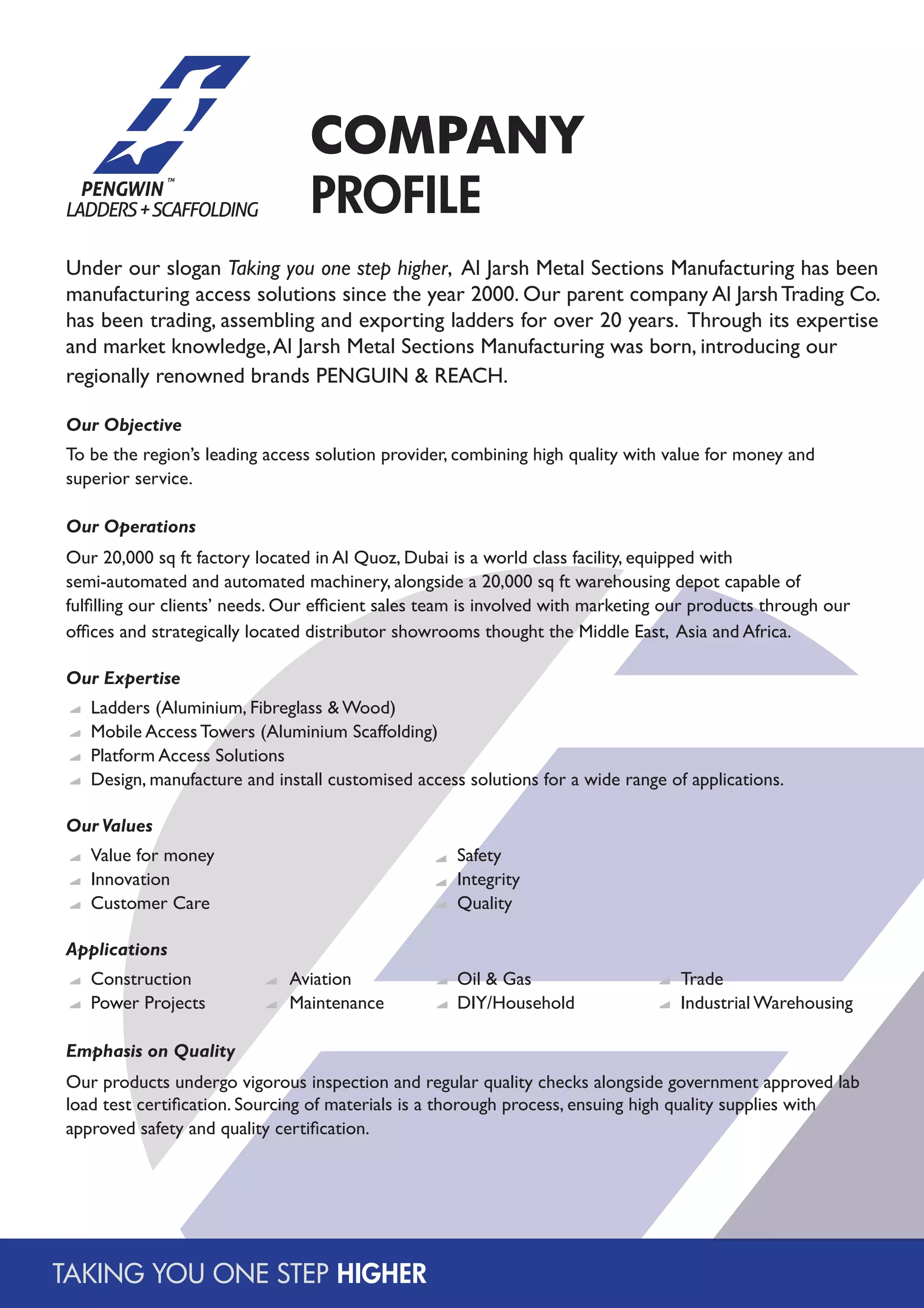 Al Jarsh Manufacturing - ladders and aluminium scaffolding | PDF