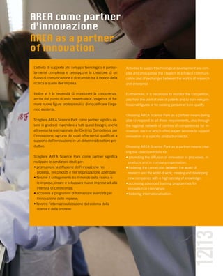 Brochure AREA Science Park | PDF