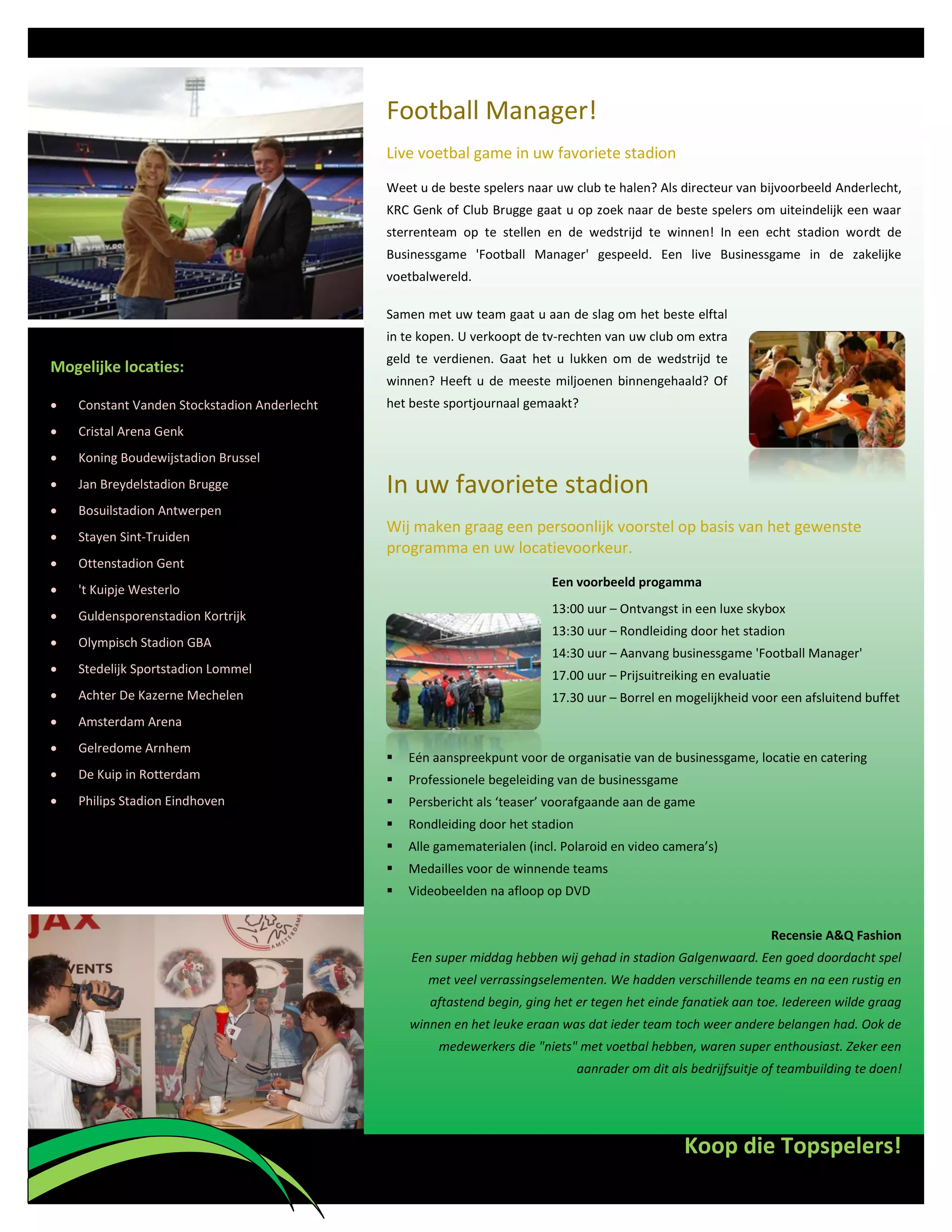 Brochure Business Games | PDF | Soccer | Sports