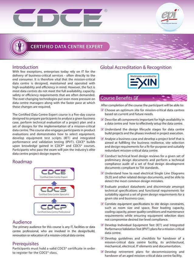 CERTIFIED DATA CENTRE EXPERT | PDF