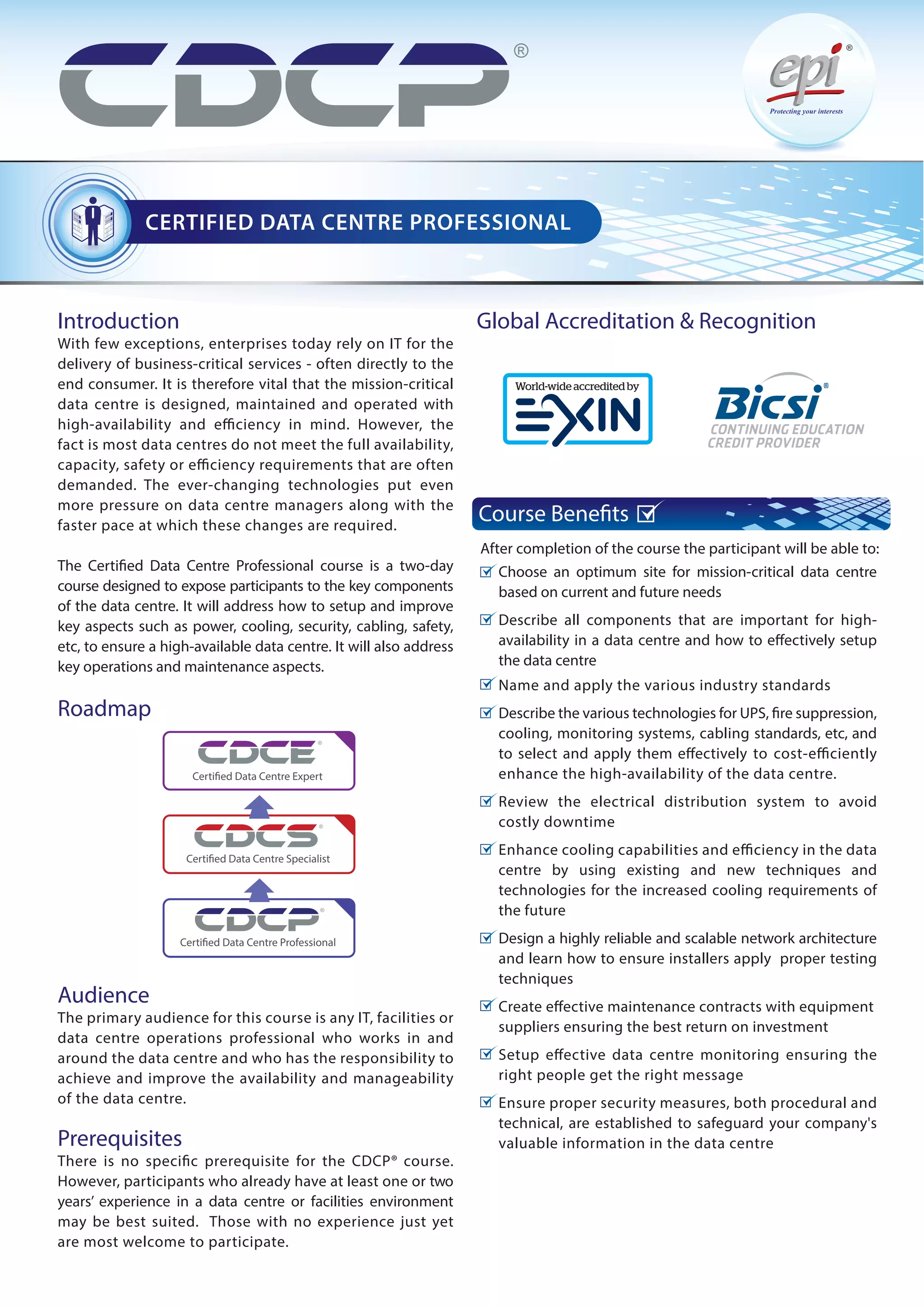 CERTIFIED DATA CENTRE PROFESSIONAL | PDF