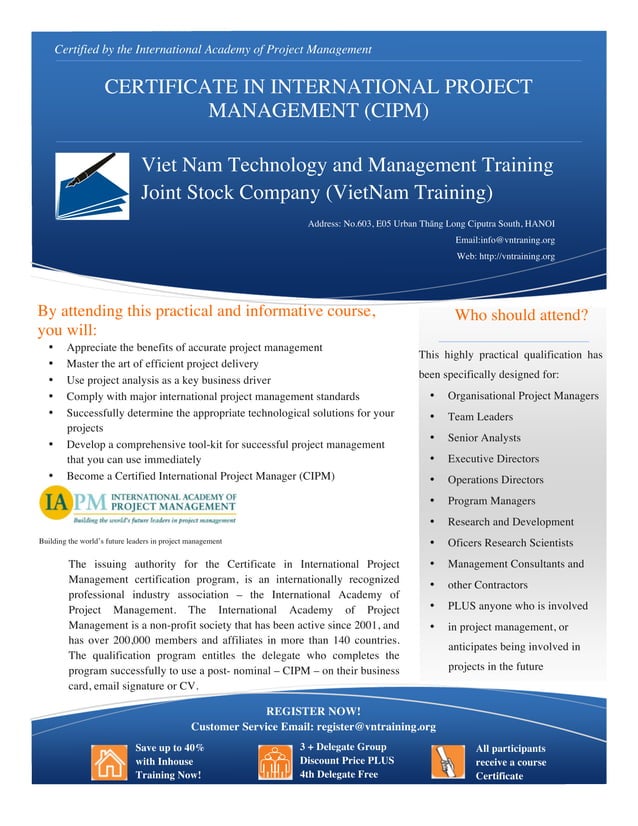Brochure cipm - Vietnam Training | PDF
