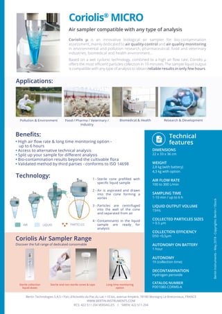 Coriolis µ is an innovative biological air sampler | PDF