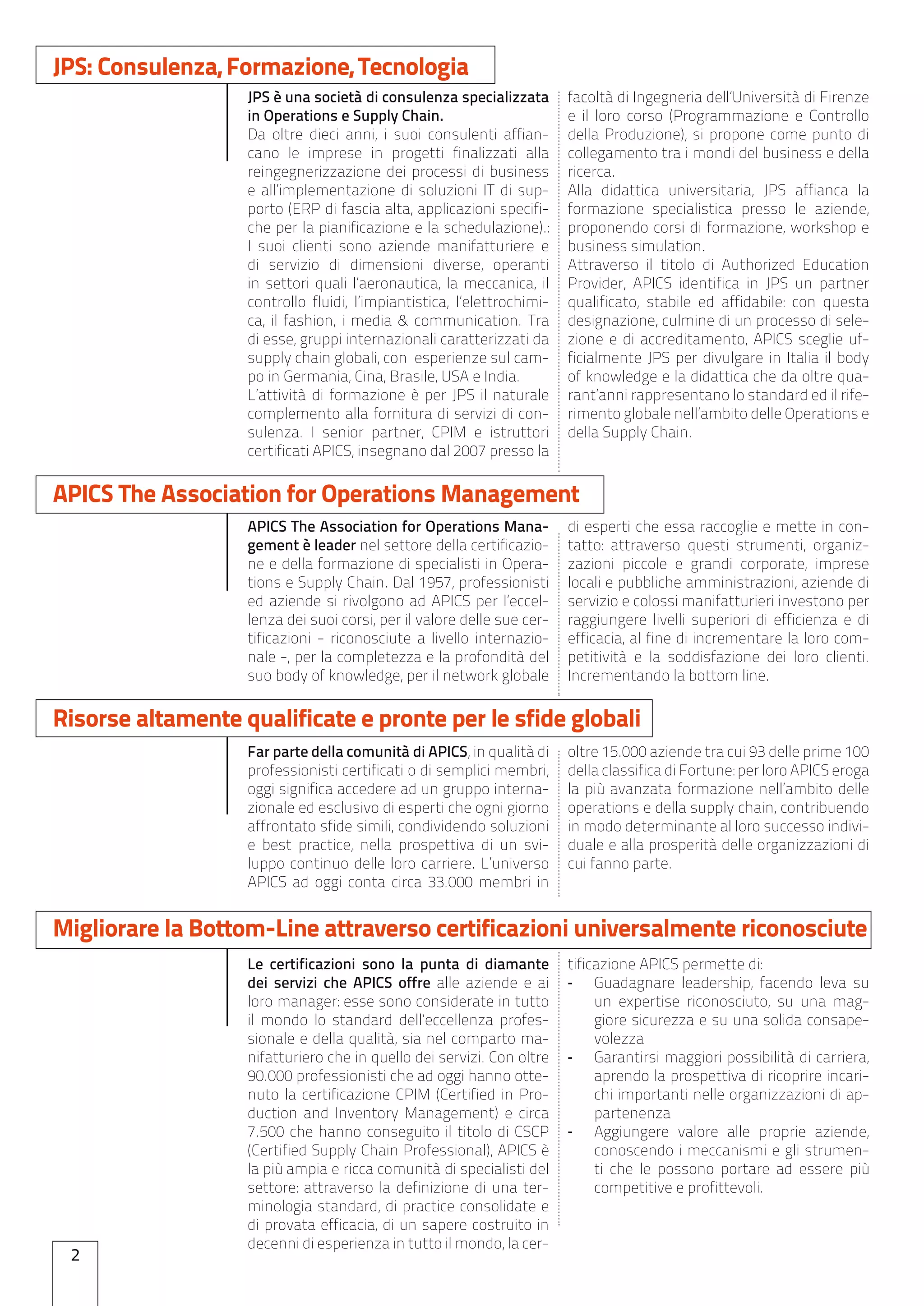 Brochure corsi apics | PDF