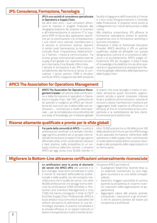Brochure corsi apics | PDF