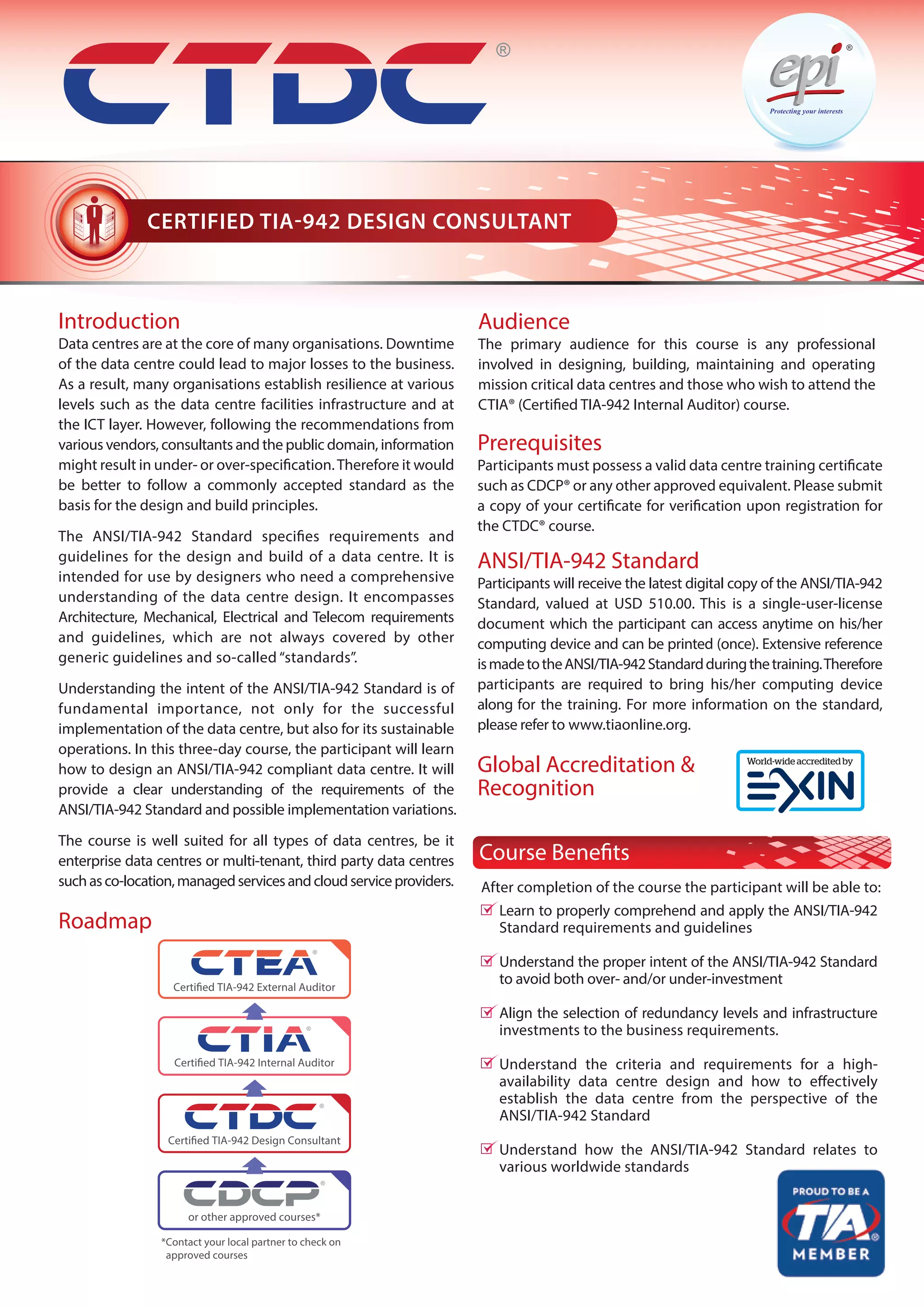 CERTIFIED TIA-942 DESIGN CONSULTANT | PDF