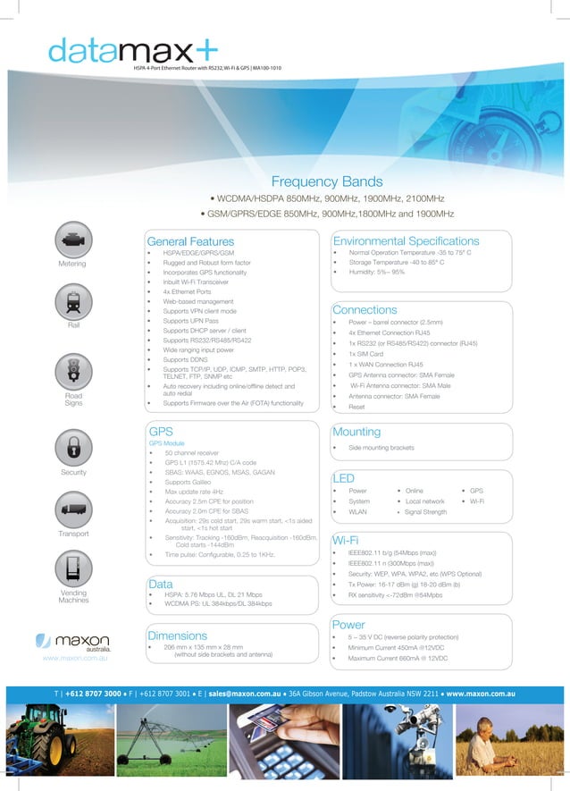 Datamax+ HSPA 4 - Port Ethernet Router - Maxon Solutions | PDF ...