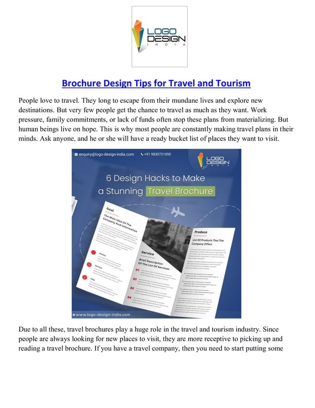 Brochure Design Tips for Travel and Tourism.pdf | Marketing and ...