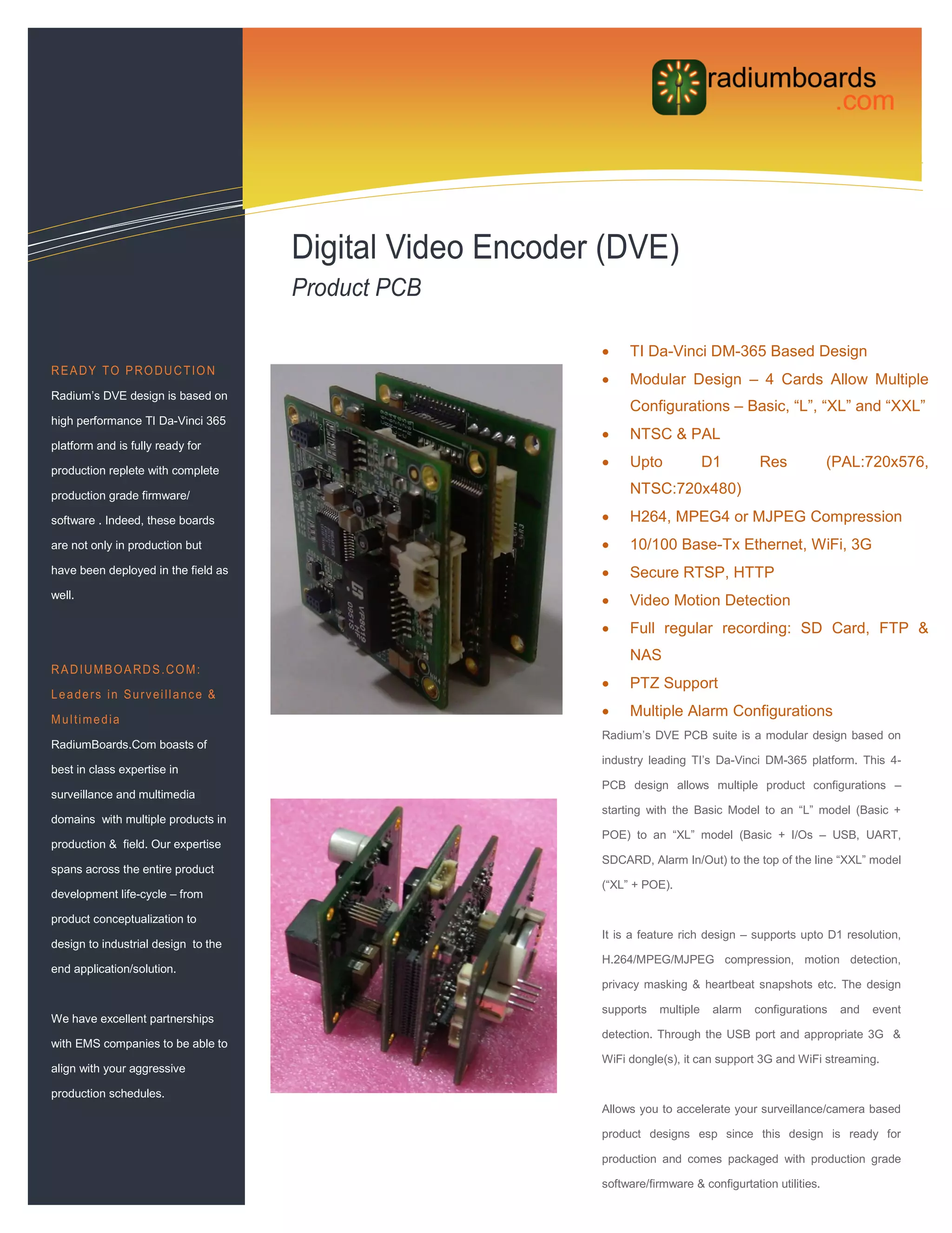 Radium Boards-Digital Video Encoder DM365 | PDF