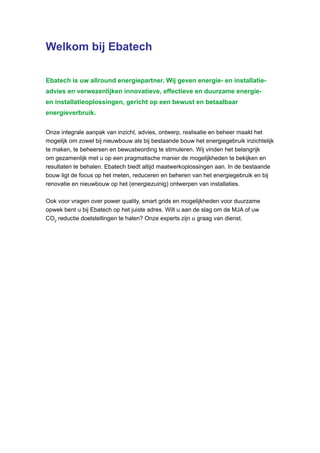 Brochure Ebatech | PDF