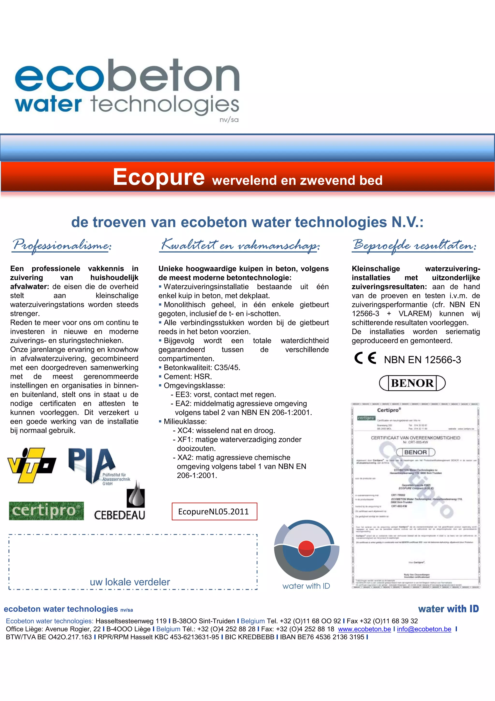 Ecobeton - Brochure Ecopure Compact Benor | PDF