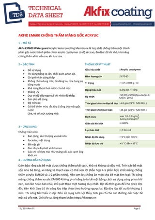 Chống thấm màng acrylic Akfix EM600 | PDF